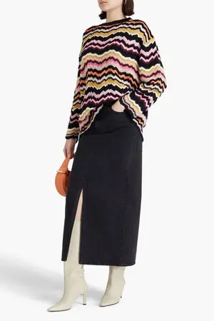Missoni Brushed Intarsia-knit Sweater - Black
