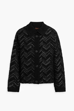 Missoni Knitted-trimmed Metallic Bouclé-tweed Jacket