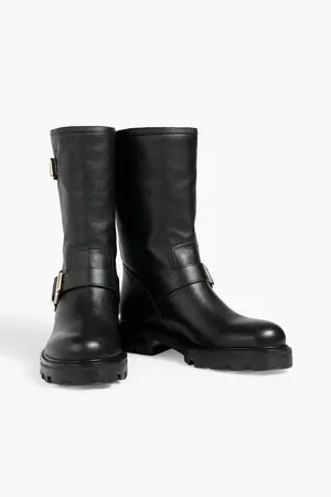JIMMY CHOO Biker Ii Leather Combat Boots