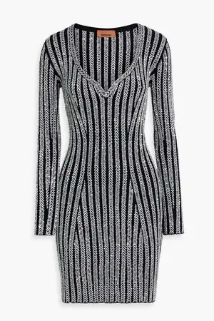 Missoni Sequin-embellished Ribbed-knit Mini Dress