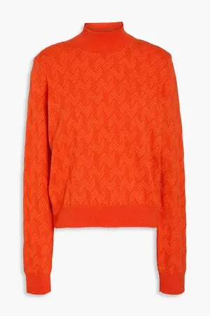 Missoni Wool And Cashmere-blend Turtleneck Sweater - Bright Orange