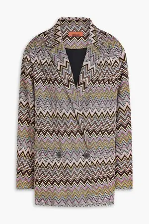 Missoni Double-breasted Crochet-knit Blazer - Pink