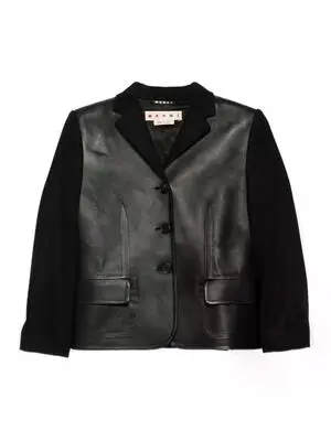 Marni Leather-paneled Wool Jacket