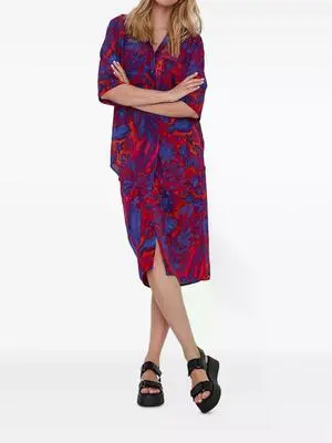 Tiger Of Sweden Floral-print Twisted Midi Skirt - Red