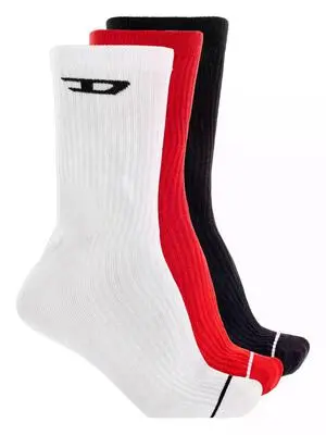 DIESEL Ribbed Socks With Logo - Red