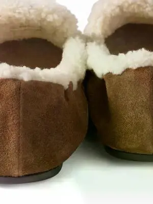 Miu Miu Suede Shearling Lined Loafers