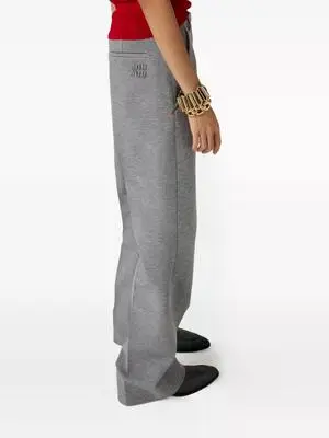 Miu Miu Embroidered Logo Trousers
