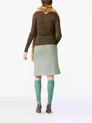 Miu Miu Lamé Midi Skirt - Grey