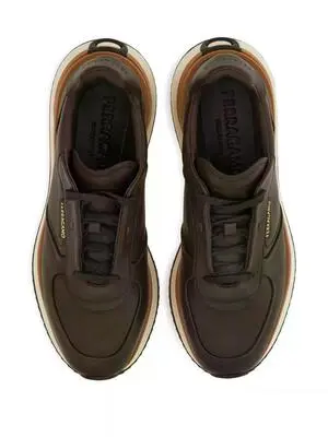 FERRAGAMO Calfskin Leather Sneakers - Brown