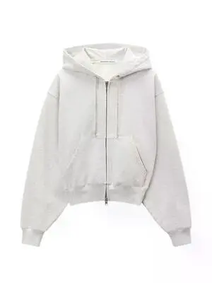 Alexander Wang Rhinestone-embellished Zip-up Hoodie - Grey