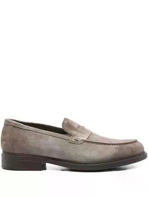 DOUCAL'S Suede Penny Loafers - Grey