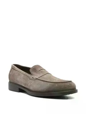 DOUCAL'S Suede Penny Loafers - Grey