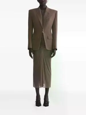 MUGLER Gathered Mesh Asymmetrical Skirt
