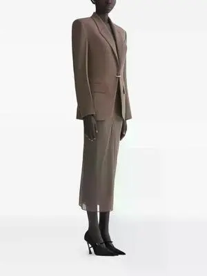 MUGLER Gathered Mesh Asymmetrical Skirt