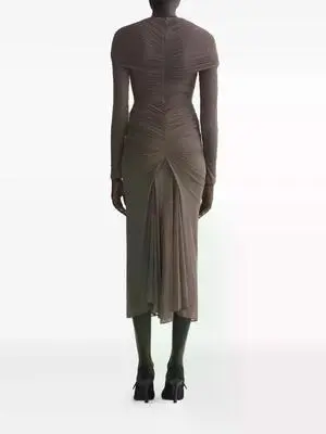 MUGLER Gathered Mesh Asymmetrical Skirt