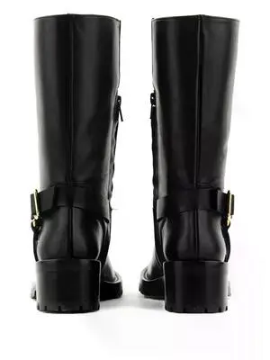 PAUL WARMER Buckle-strap Leather Boots