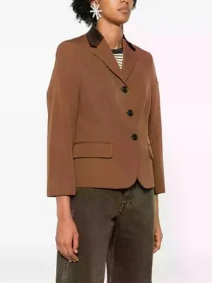 Marni Button Blazer With Velvet Collar