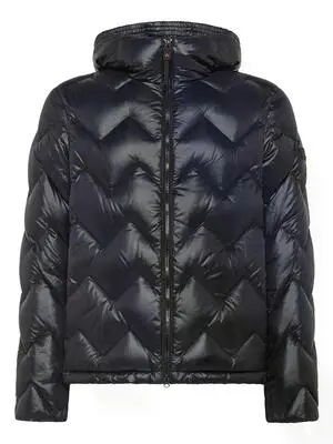 Peuterey Chevron-quilted Hooded Jacket - Blue