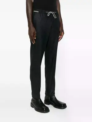 Corneliani Drawstring-waistband Wool Trousers - Grey