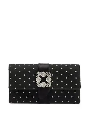 Manolo Blahnik Capri Polka-dot Clutch - Black