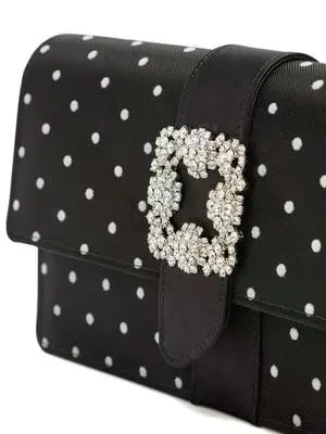 Manolo Blahnik Capri Polka-dot Clutch - Black