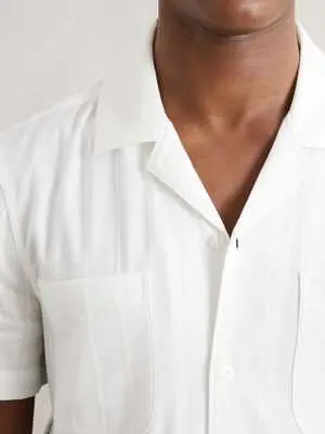 Paige Tonal-stripe Cuban-collar Shirt