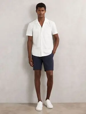 Paige Tonal-stripe Cuban-collar Shirt