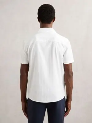 Paige Tonal-stripe Cuban-collar Shirt