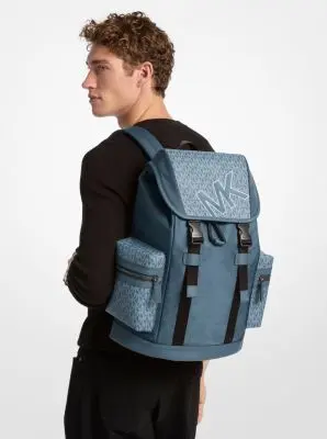 Michael Kors Cooper Signature Logo Backpack In Blue - 64  display picture 3