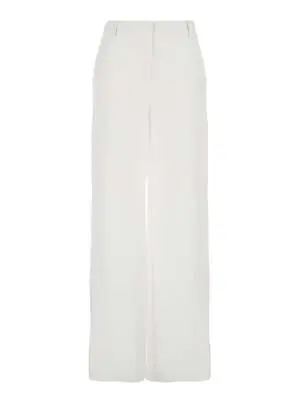 PLAIN Wide-leg Linen Pants - White
