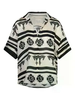 Johanna Ortiz Horse-print Striped Shirt - Neutrals