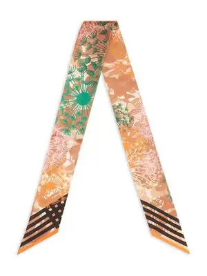 LANCEL Floral-print Silk Headband - Neutrals