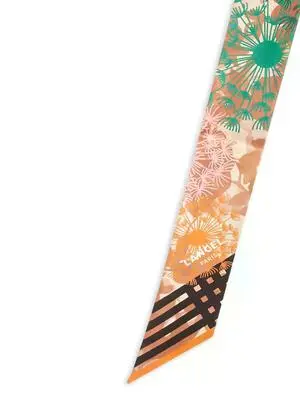 LANCEL Floral-print Silk Headband - Neutrals