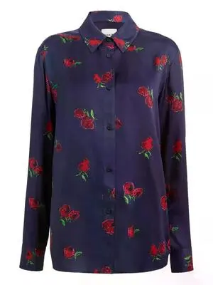 Khaite Rose-print Button-down Shirt