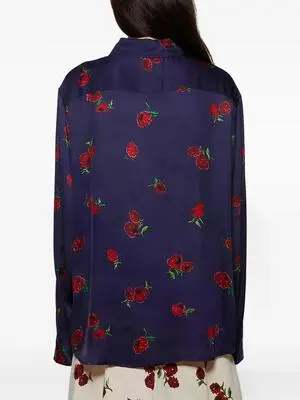 Khaite Rose-print Button-down Shirt
