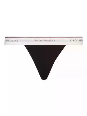 Dsquared2 Logo-band Thong - Black