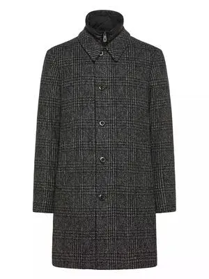 Peuterey Check-pattern Single-breasted Coat