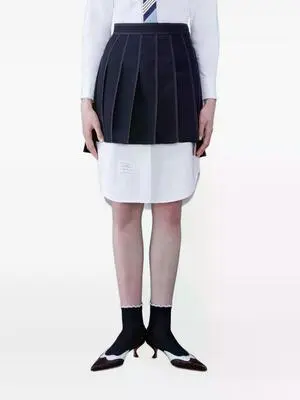 Thom Browne Pleated Mini Skirt - Blue
