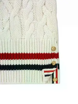 Thom Browne Cable-knit V-neck Pullover
