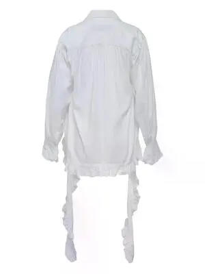 OPEN YY Ruffled Lace-up Blouse