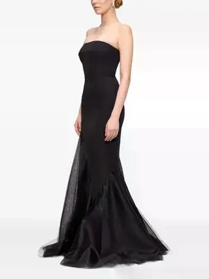V:PM ATELIER Strapless Fishtail Maxi Dress - Black