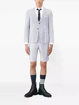 Thom Browne Striped Back-strap Shorts - Blue