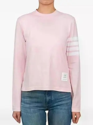 Thom Browne Four-bar Long-sleeve Sweater - Pink