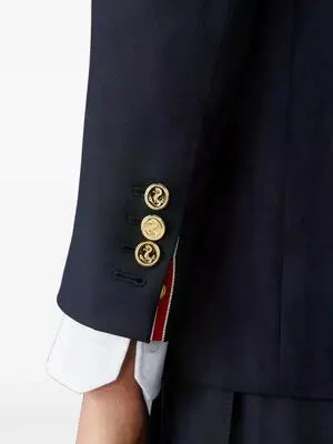 Thom Browne Twill Blazer With Gold-button Detail