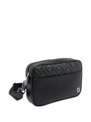 Fendi Ff-logo Zip Bag - Black