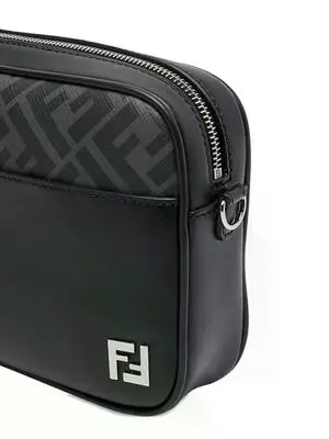 Fendi Ff-logo Zip Bag - Black