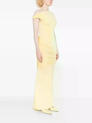 Paris Georgia Pascal Asymmetrical Draped Dress - Yellow