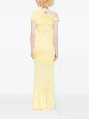 Paris Georgia Pascal Asymmetrical Draped Dress - Yellow