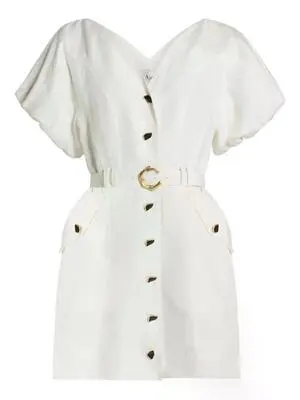 Aje Puff-sleeves Buttoned-front Mini Dress
