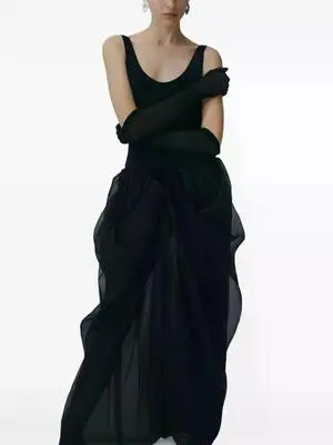 Magda Butrym Draped Ruffled Long Skirt